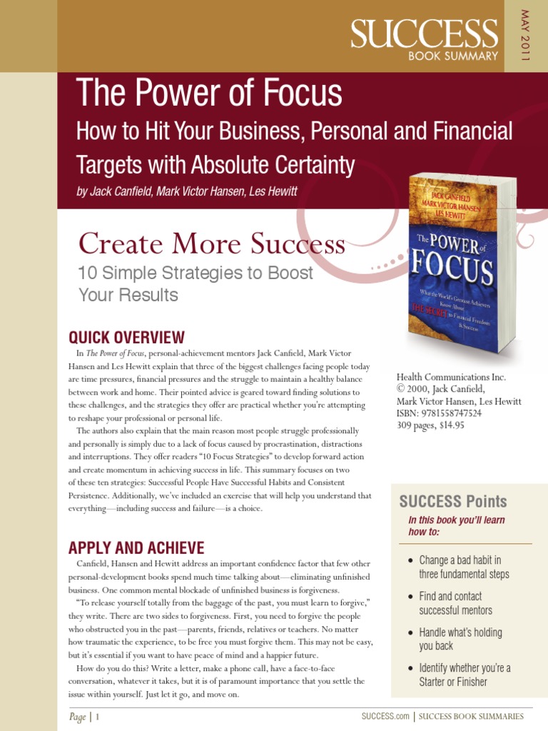 The Power of Focus Summary | PDF