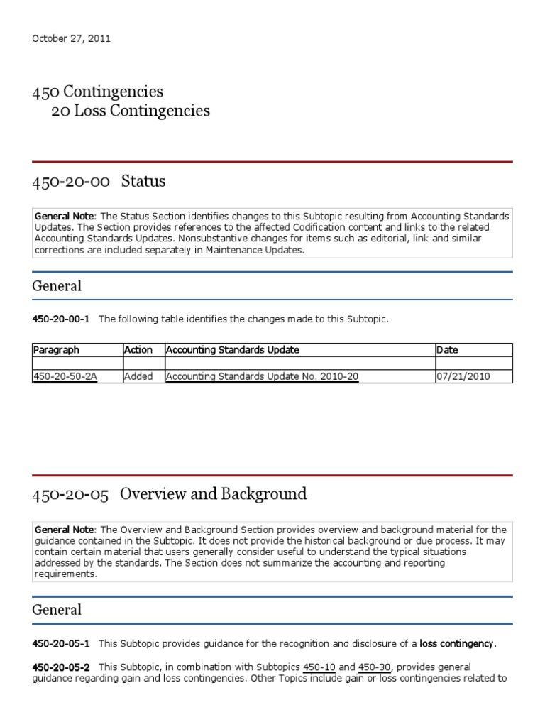 ASC 450 20 Loss Contingencies Orig | PDF | Financial Statement | Accrual