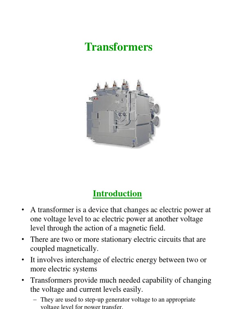 Transformers Presentation | PDF | Transformer | Electrical Impedance