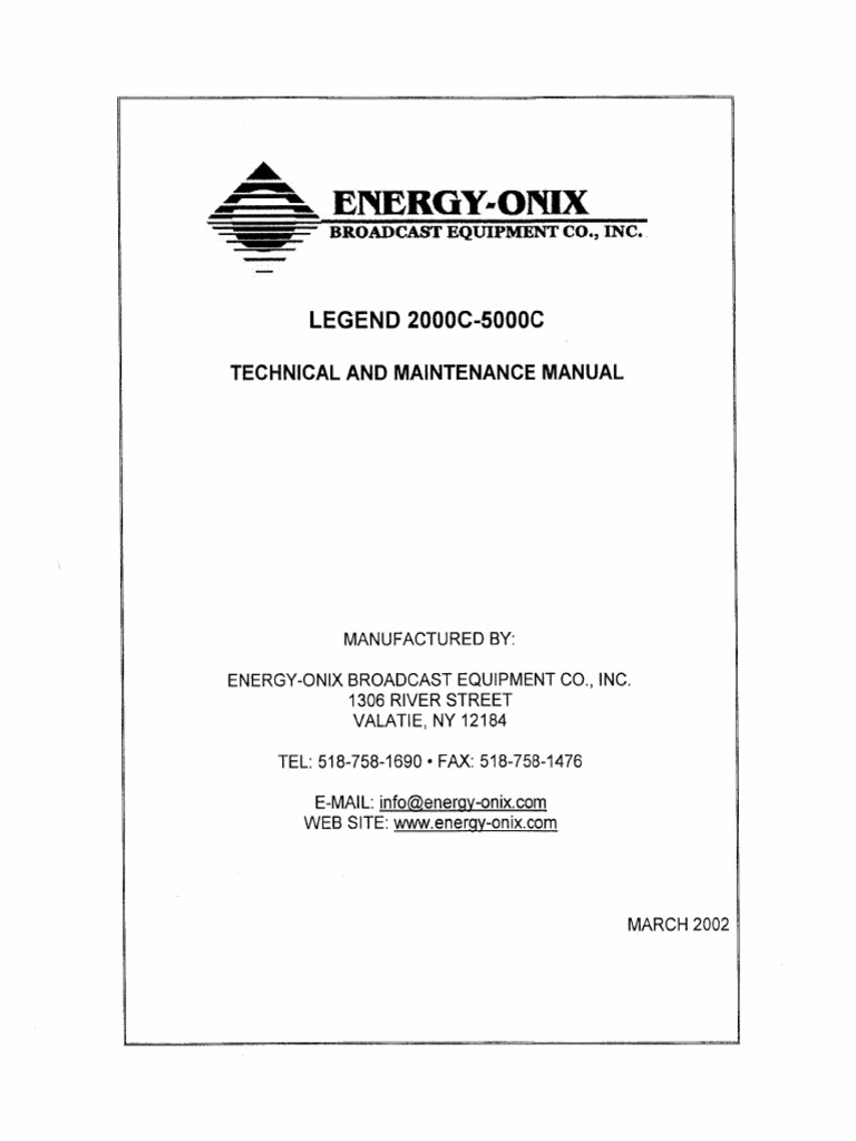 Broadcast Transmitter Energy Onix | PDF