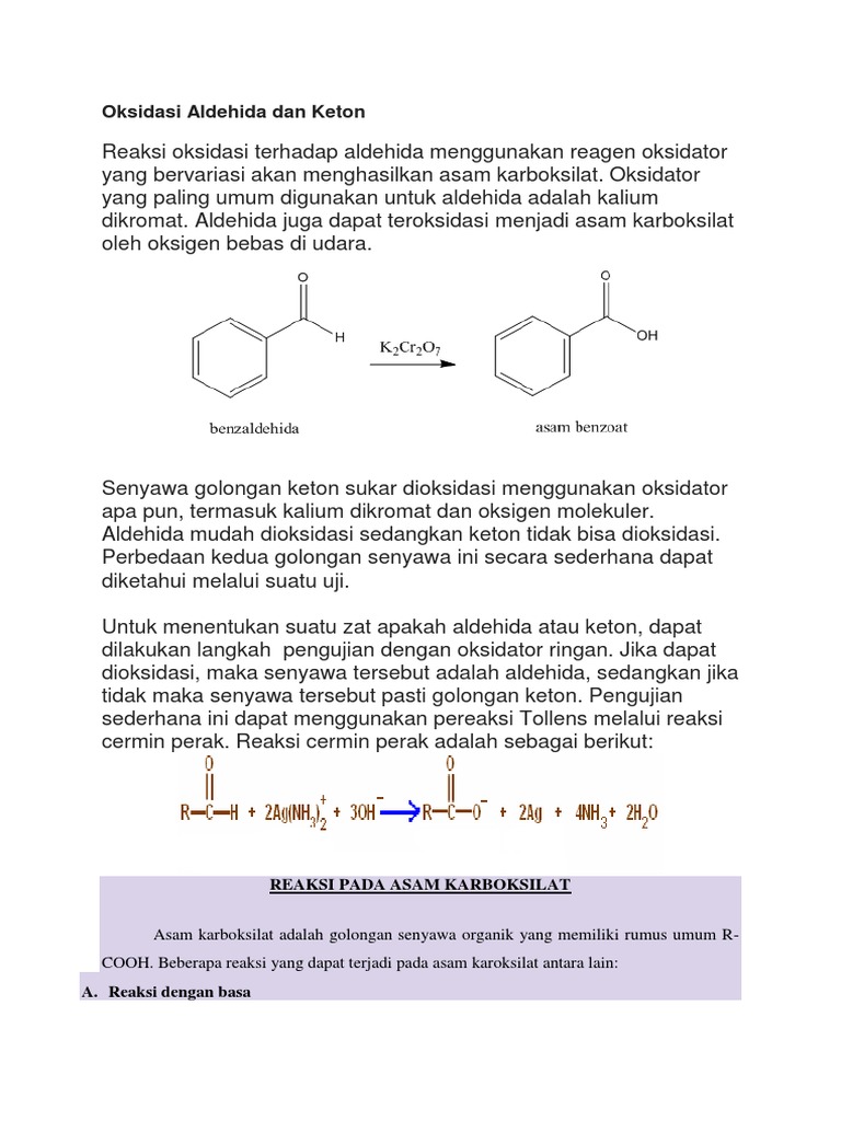 Oksidasi Aldehida Dan Keton | PDF | Sains & Matematika