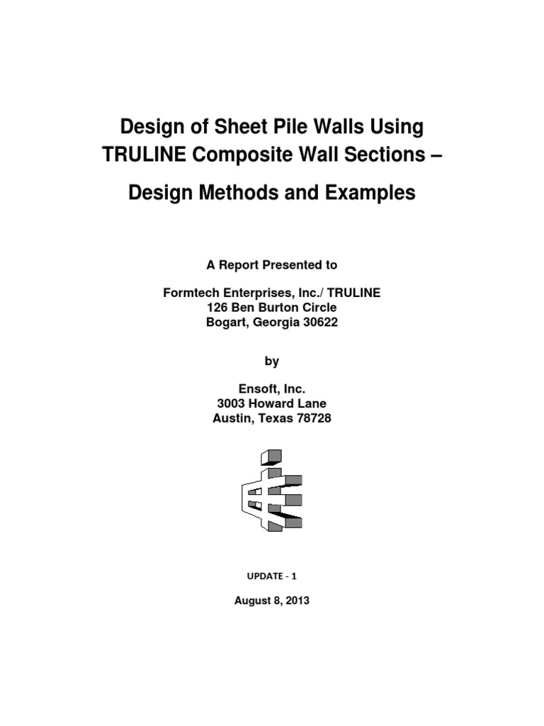 Design Sheet Pile Walls Using Truline Update 1 8-8-13 | PDF | Deep ...