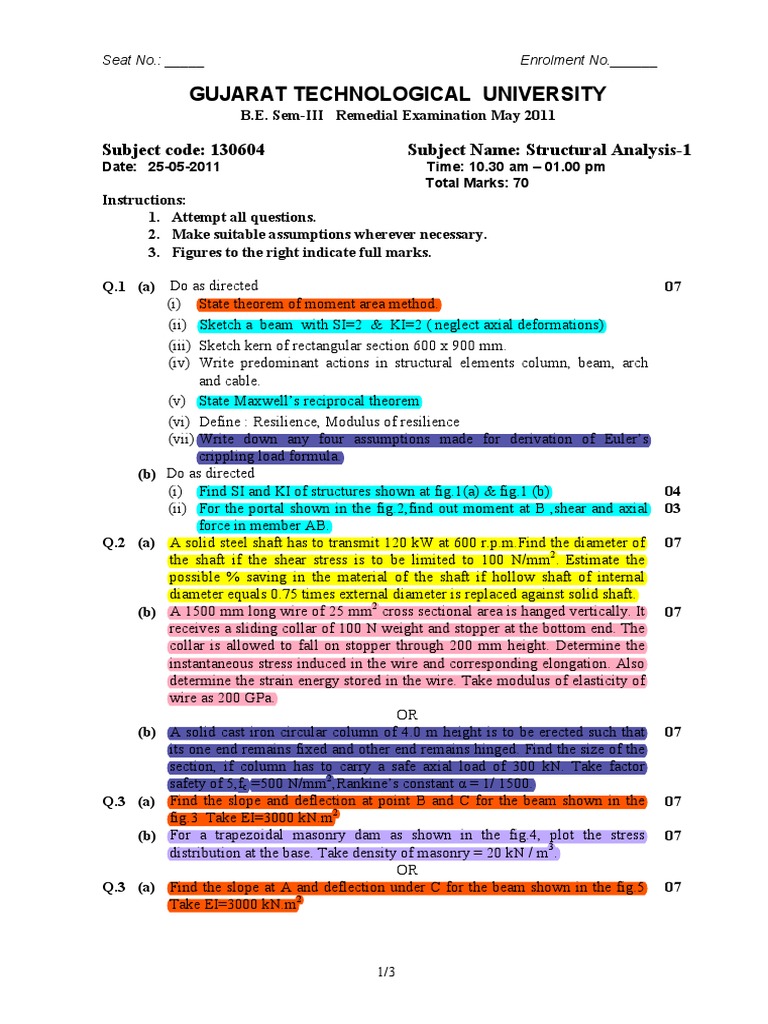 Gujarat Technological University: Subject Code: 130604 Subject Name ...