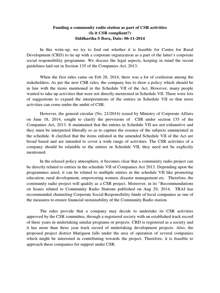 Community Radio and CSR | PDF | Corporate Social Responsibility ...