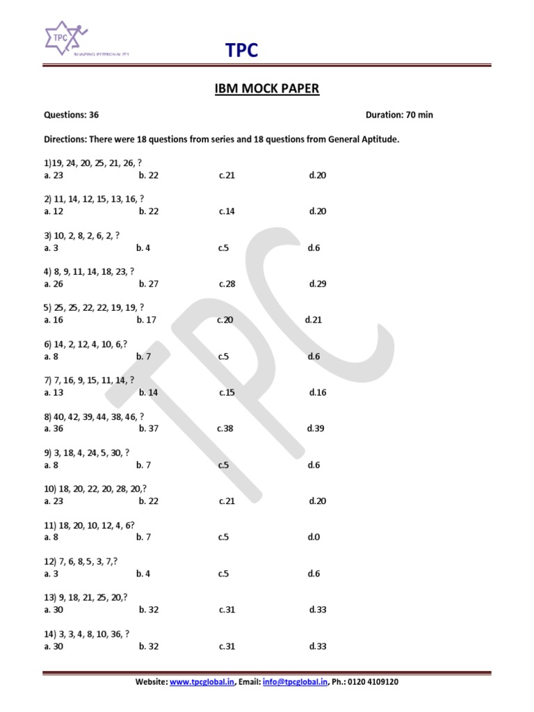 Ibm Mock Paper For Upes | PDF | Cheque | Computing
