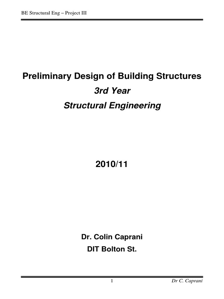 Preliminary Design of Building Structures | PDF