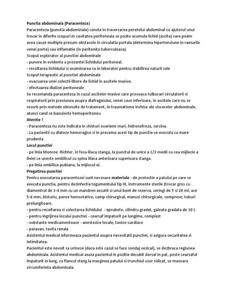 Punctia Abdominala | PDF