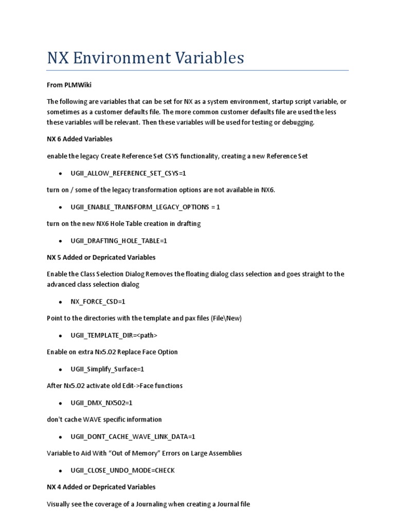 Nx Environment Variables Pdf Computer File Directory Computing 9945