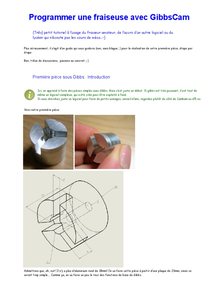 Programmer une fraiseuse avec GibbsCam | PDF | Usinage | Cercle