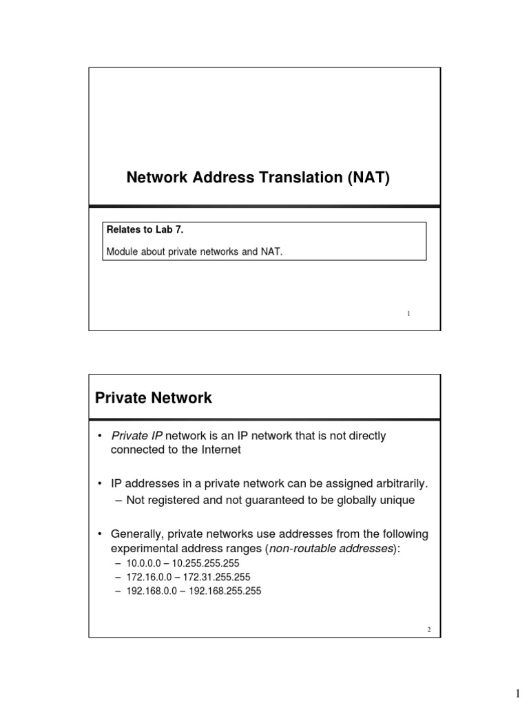 Understanding Network Address Translation | PDF | Ip Address | File ...