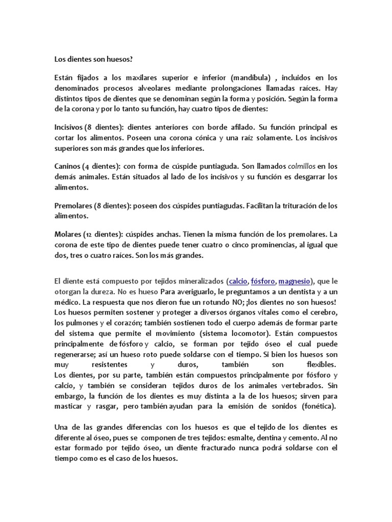 Los Dientes Son Huesos | PDF | Hueso | Diente