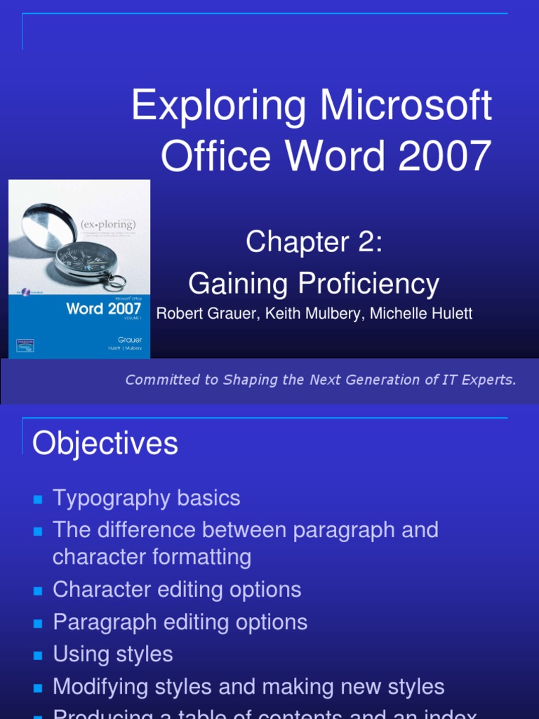 Exploring Microsoft Office Word 2007 Ch2 | PDF | Typefaces | Paragraph