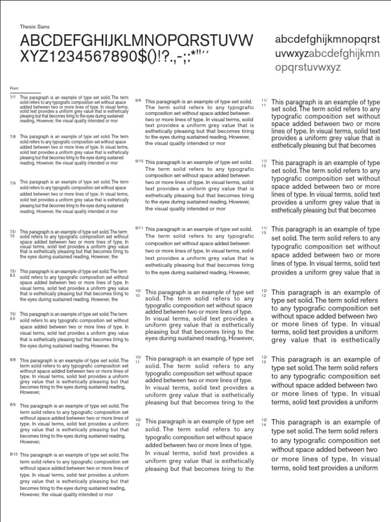 Plantilla Tipográfica 2 - Thesis Sans | PDF