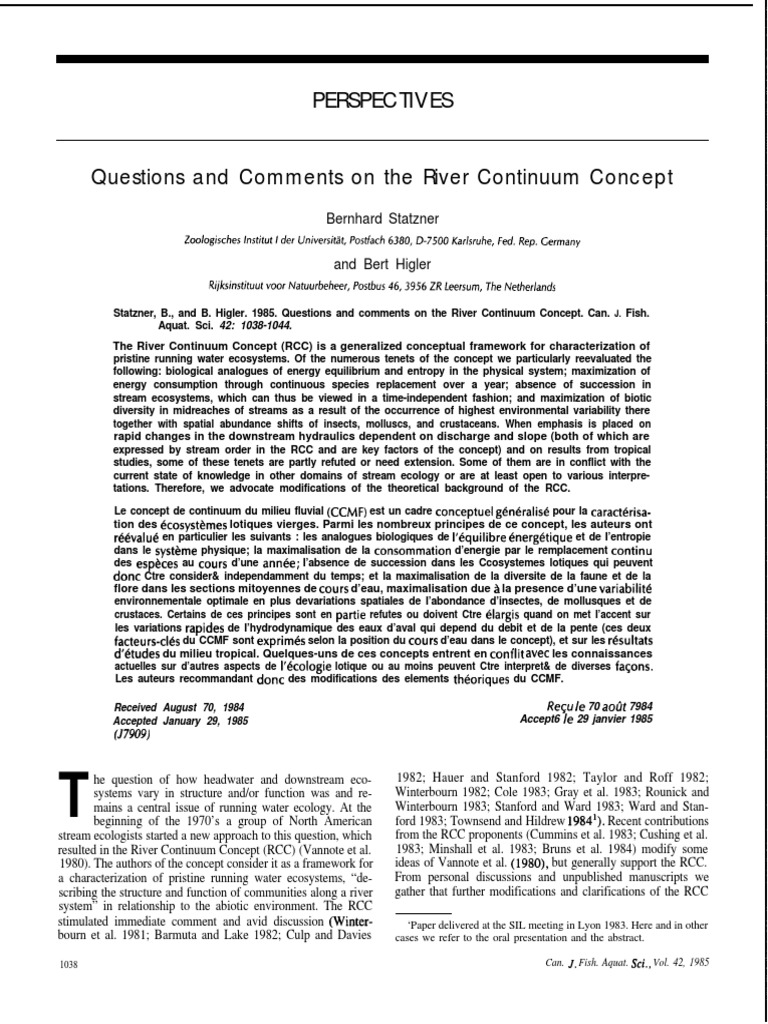 River Continuum Critique | PDF | Entropy | River