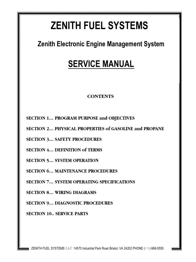 Zeems Fuel System Service Manual | PDF