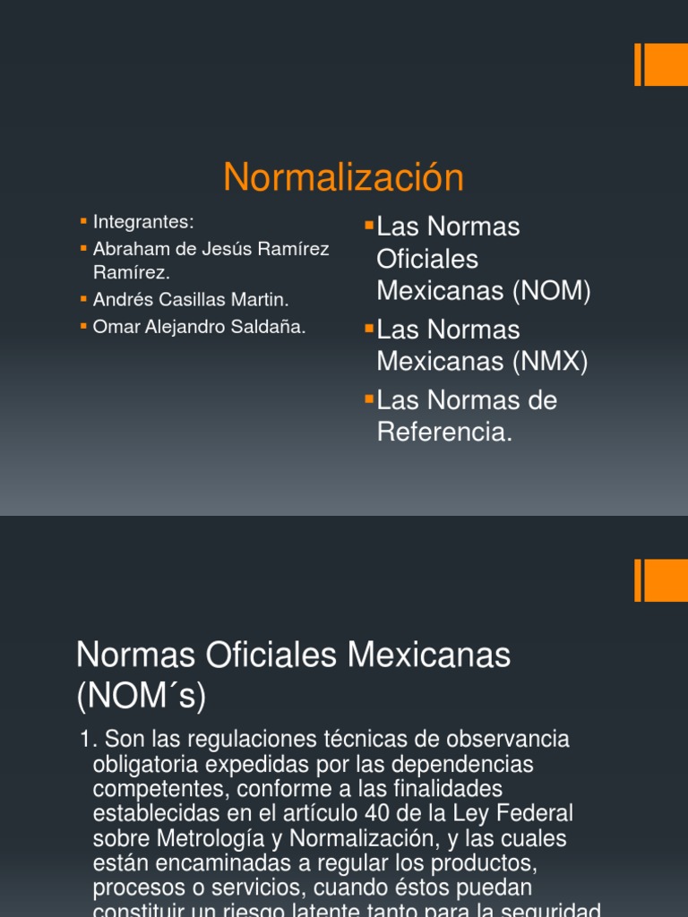 Normas Oficiales Mexicanas NOM y Normas Mexicanas NMX | PDF | México ...