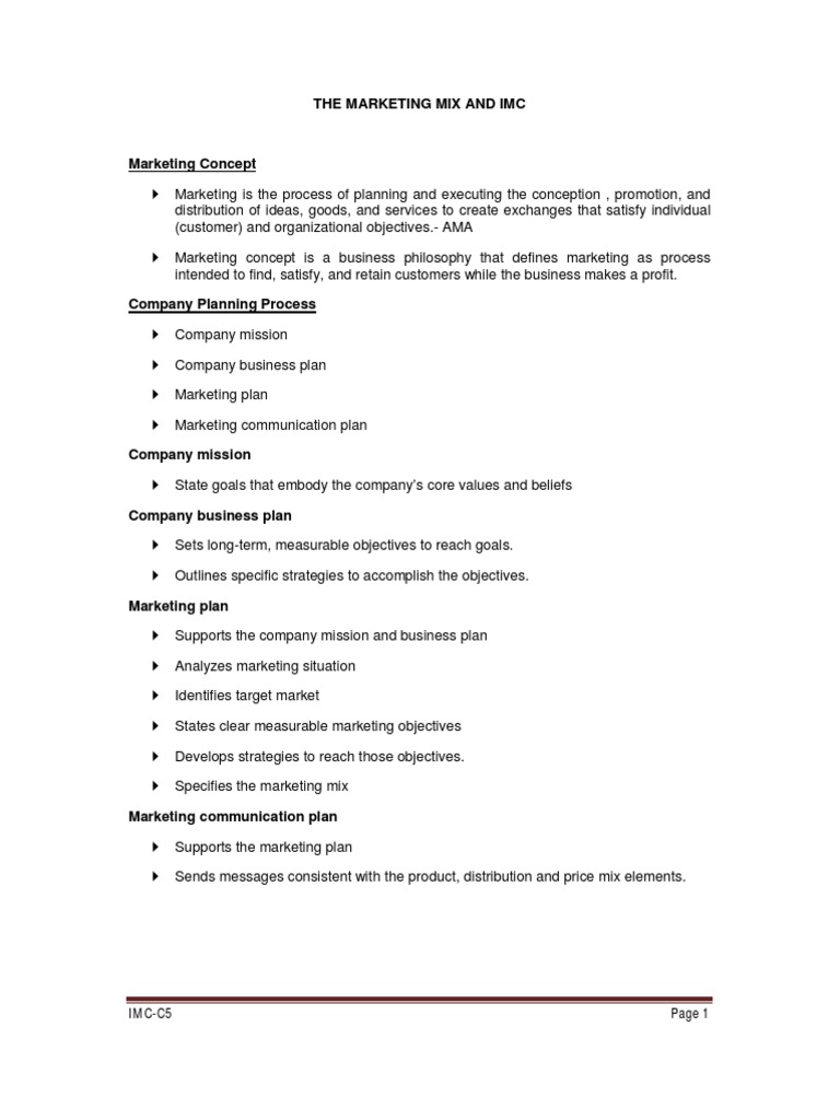 The Marketing Mix and Imc | PDF | Marketing Communications | Marketing