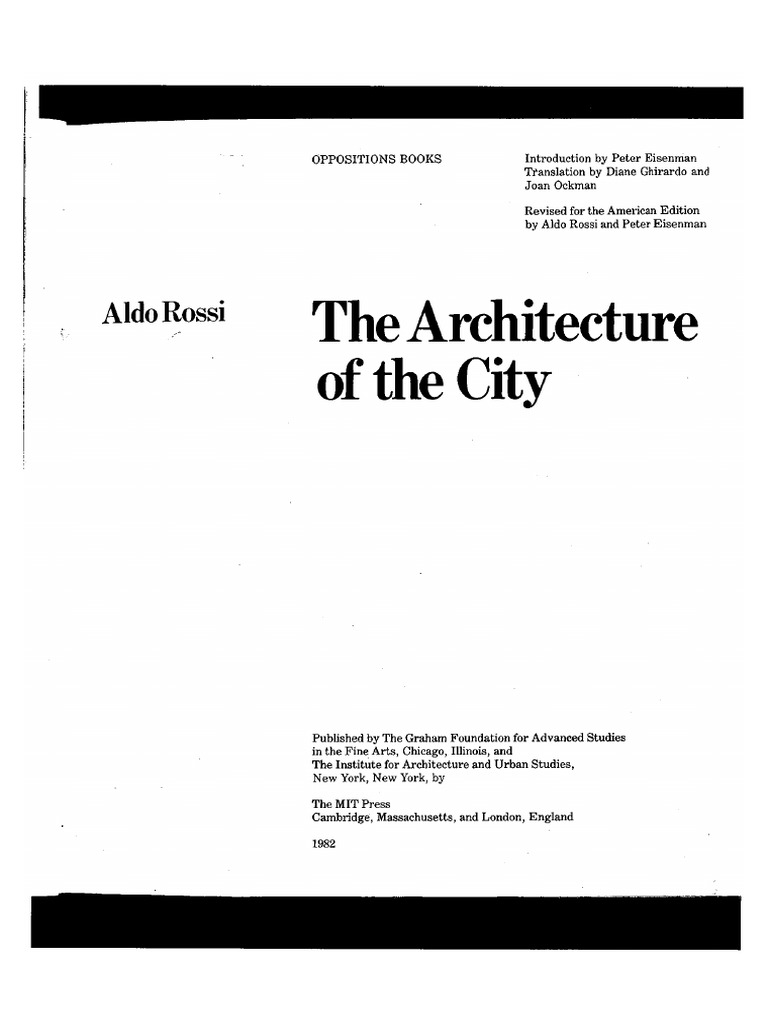 Aldo Rossi Architecture of The City | PDF