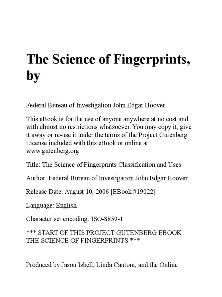 The Science of Fingerprints | PDF | Hand | Fingerprint
