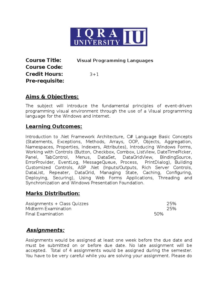 Visual Programming Languages | PDF | Windows Presentation Foundation ...