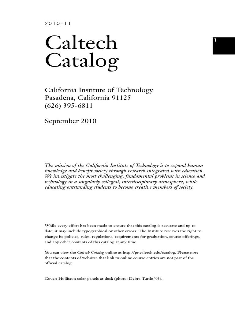 Cal Tech | PDF | California Institute Of Technology | Biological ...