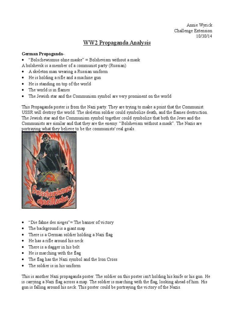 WWII Propaganda Analysis: Themes and Symbols | PDF | Nazi Germany ...