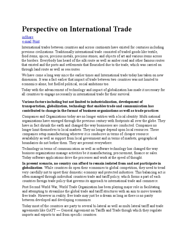 Perspective On International Trade | PDF | Letter Of Credit ...