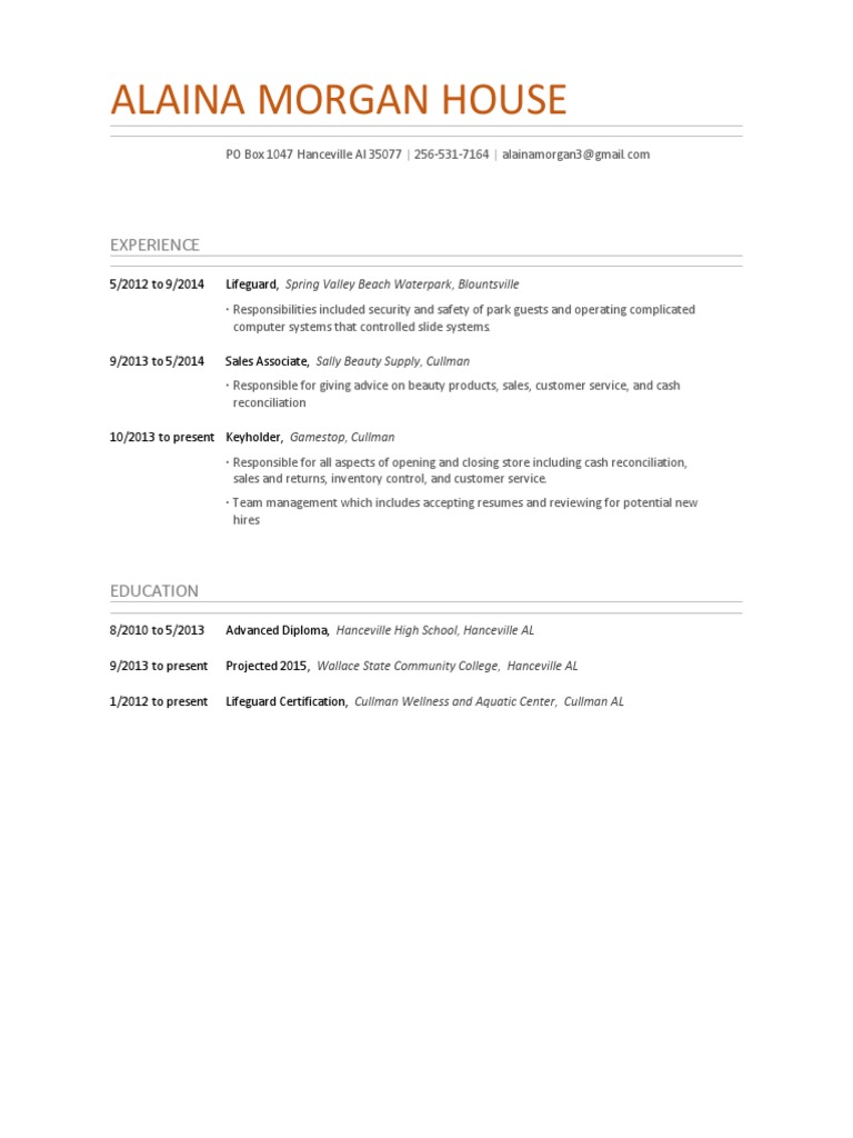 Alaina Morgan's Career Profile | PDF