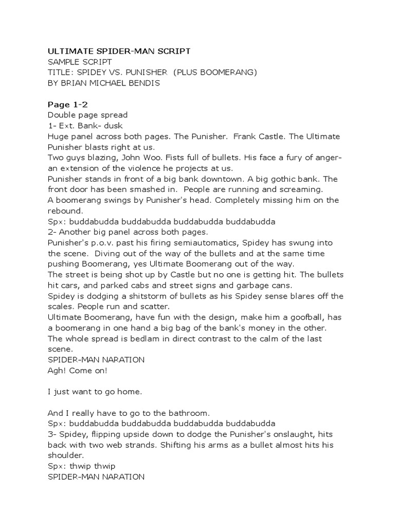 Ultimate Spider-Man Script | PDF | Spider Man | Leisure