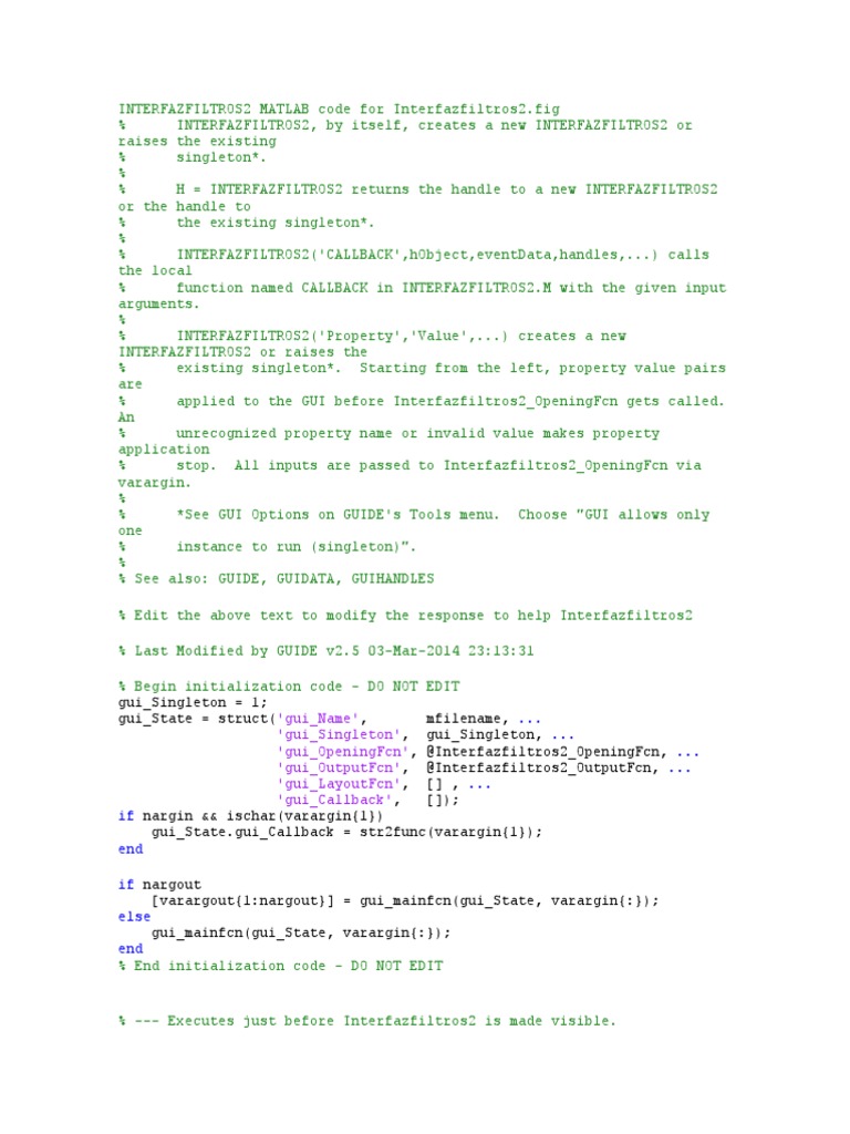 Interfazfiltros2 Matlab Code For Interfazfiltros2 Pdf Matlab Command Line Interface 9165