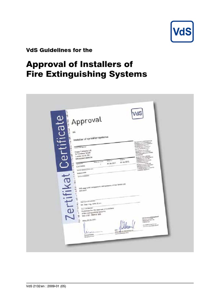 Vds - 2132en Aproval of Installers of Fire Extinguishing Systems | PDF ...