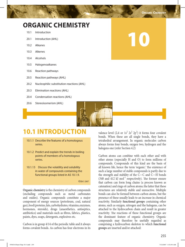 Chapter 10: Organic Chemistry | PDF