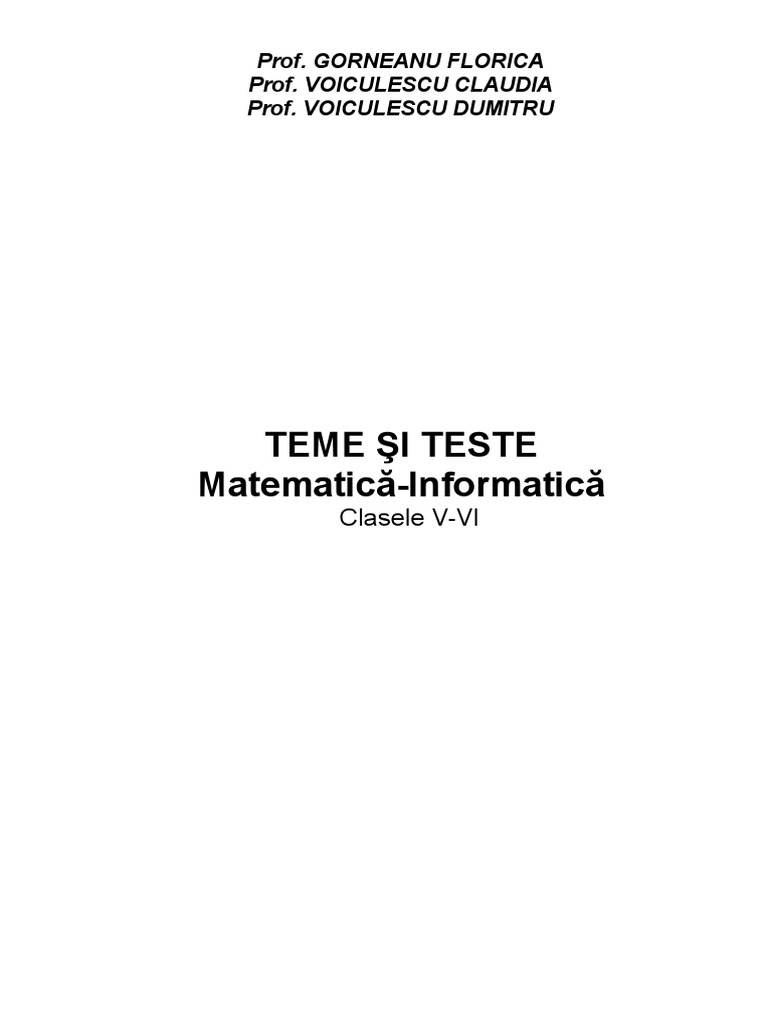 Culegere Matematica-Clasa-A-V-A | PDF