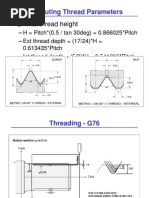 G76 Threading Cycle, Multiple Pass (Group 00) - Lathe: Haas Technical Documentation | PDF ...