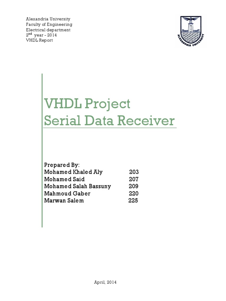 Serial Data Receiver | PDF | Vhdl | Computer Programming