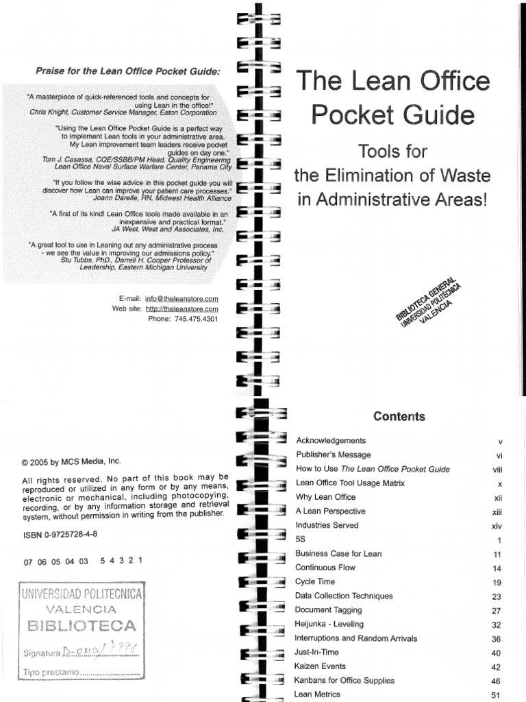 Lean Office Pocket Guide Overview | PDF | Lean Manufacturing | Industries