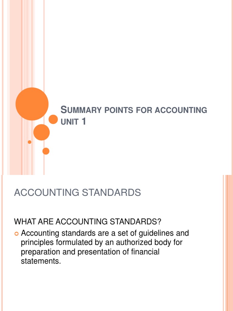 Summary Points For Accounting Unit 1 Module 1 | PDF | Career & Growth ...