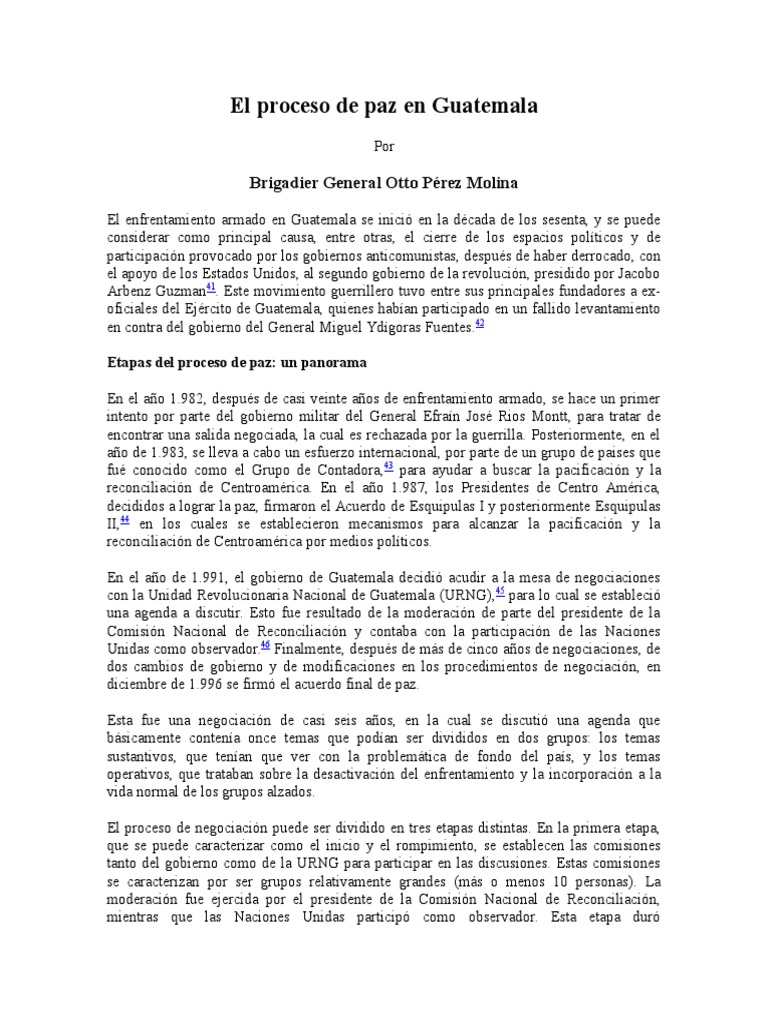 El Proceso de Paz en Guatemala | PDF | Guatemala | Democracia