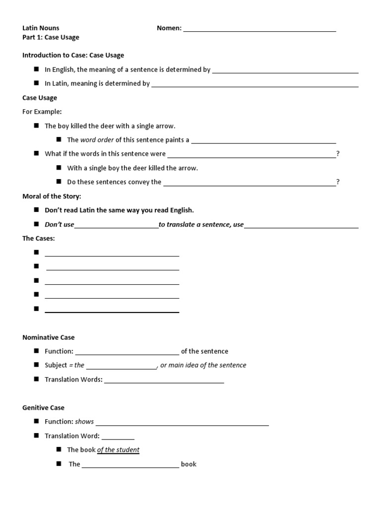 Latin Case Usage Guide | PDF