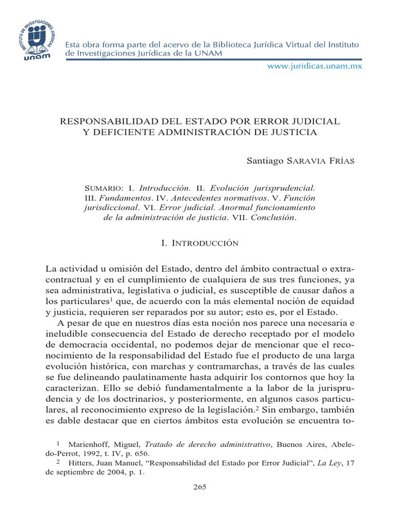 Responsabilidad Estatal por Error Judicial | PDF
