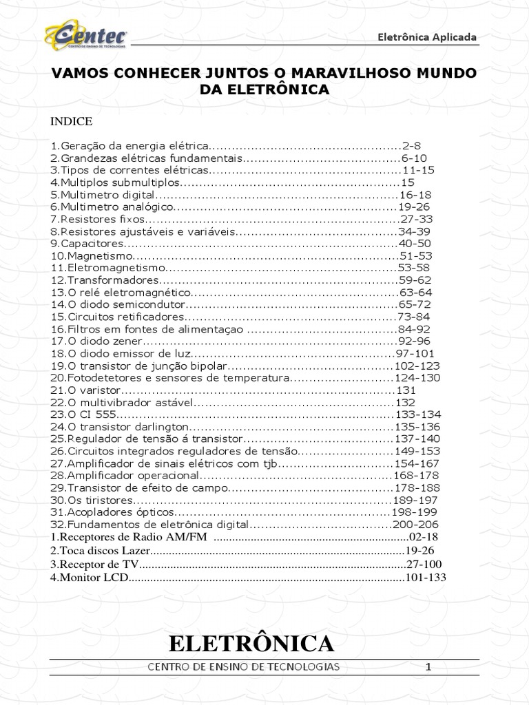 Introdução à Eletrônica E Geração Elétrica Pdf Eletricidade Resistor