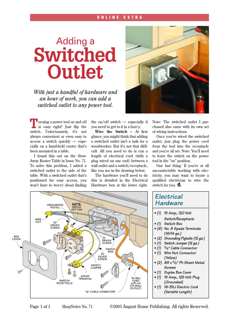 Adding A Switched Outlet | PDF