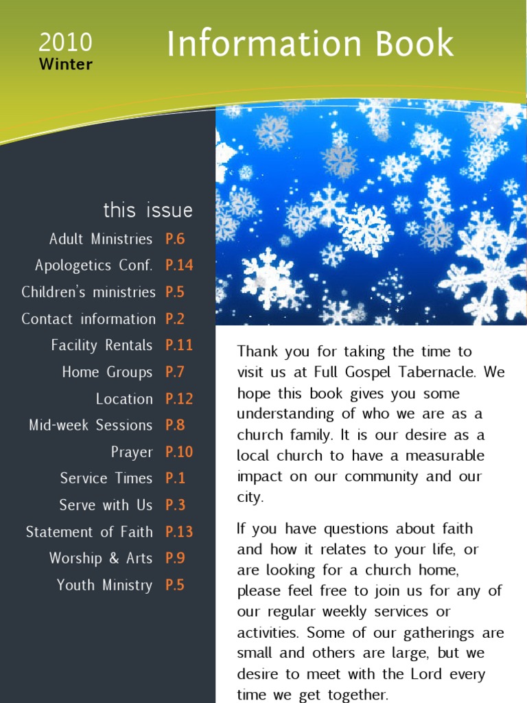 Full Gospel Tabernacle Information Guide | PDF | Baptism | Grace In ...