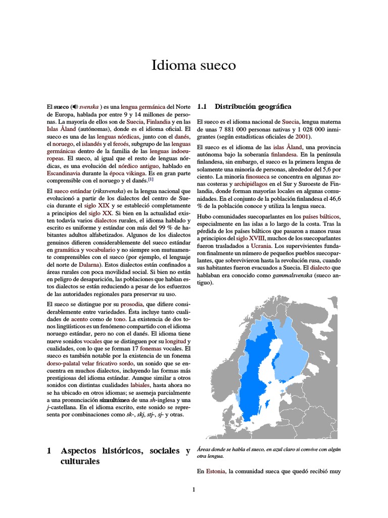 Idioma Sueco | Idiomas de Asia | Escandinavia