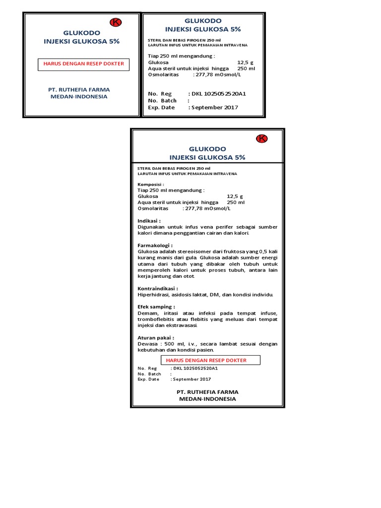 Glukosa Etiket Botol SISKA | PDF | Sains & Matematika