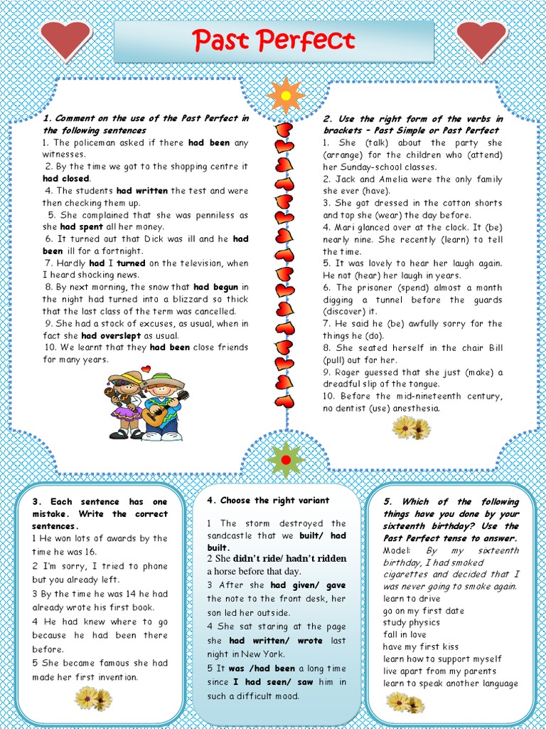 Past Perfect 1 | PDF | Perfect (Grammar) | Grammar