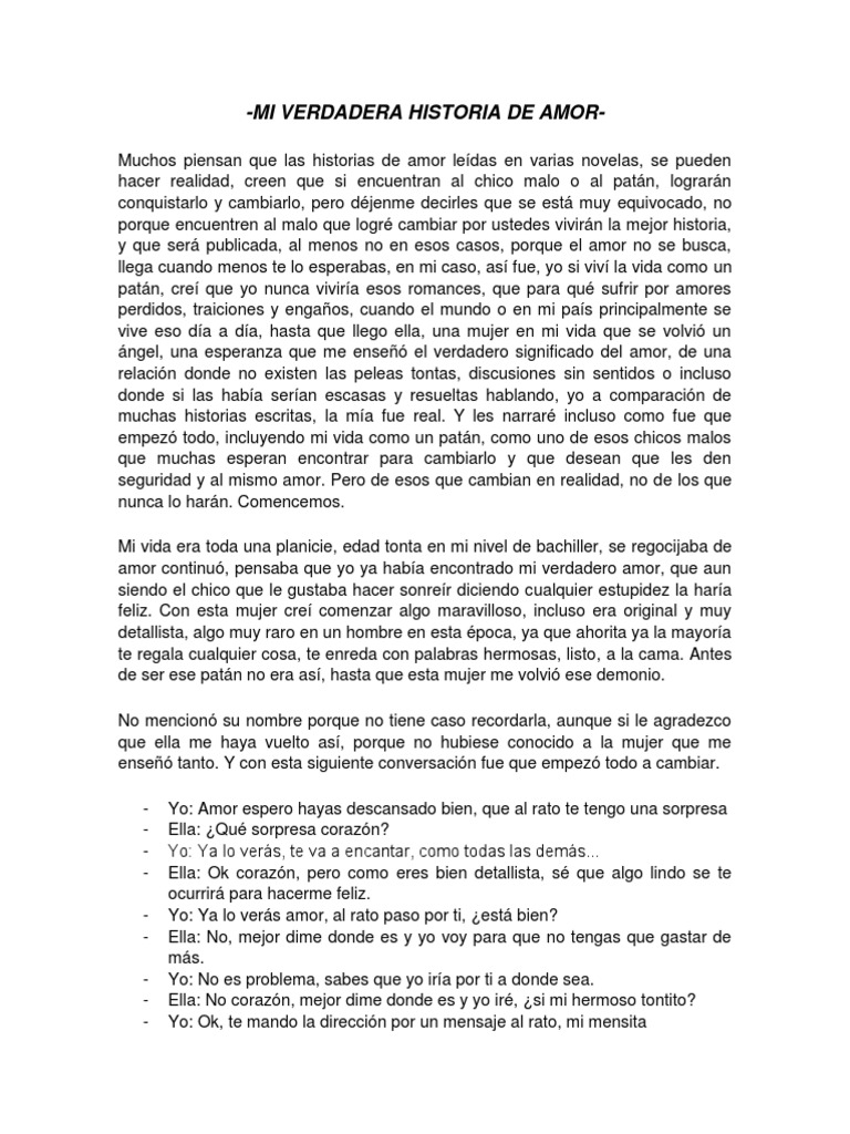 Mi Verdadera Historia de Amor | PDF | Novelas | Amor