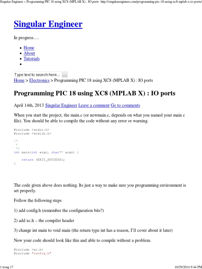 Làm Quên Trình Dịch XC8 | PDF | Pic Microcontroller | Electronic Engineering