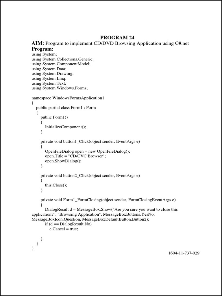 Net Programs Pdf C Sharp Programming Language Programming Paradigms