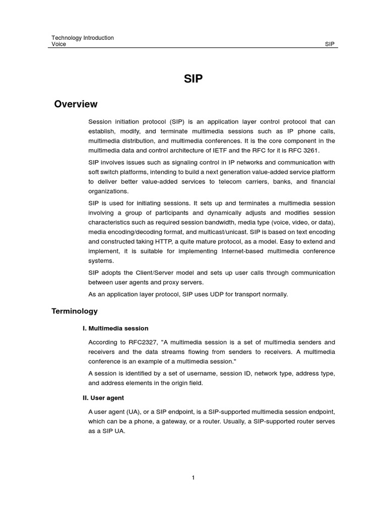 SIP Introduction | PDF | Session Initiation Protocol | Data Transmission